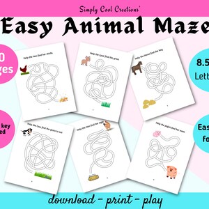30 Printable Fun Animal Maze Educational Game for Kids - Pre-school ...