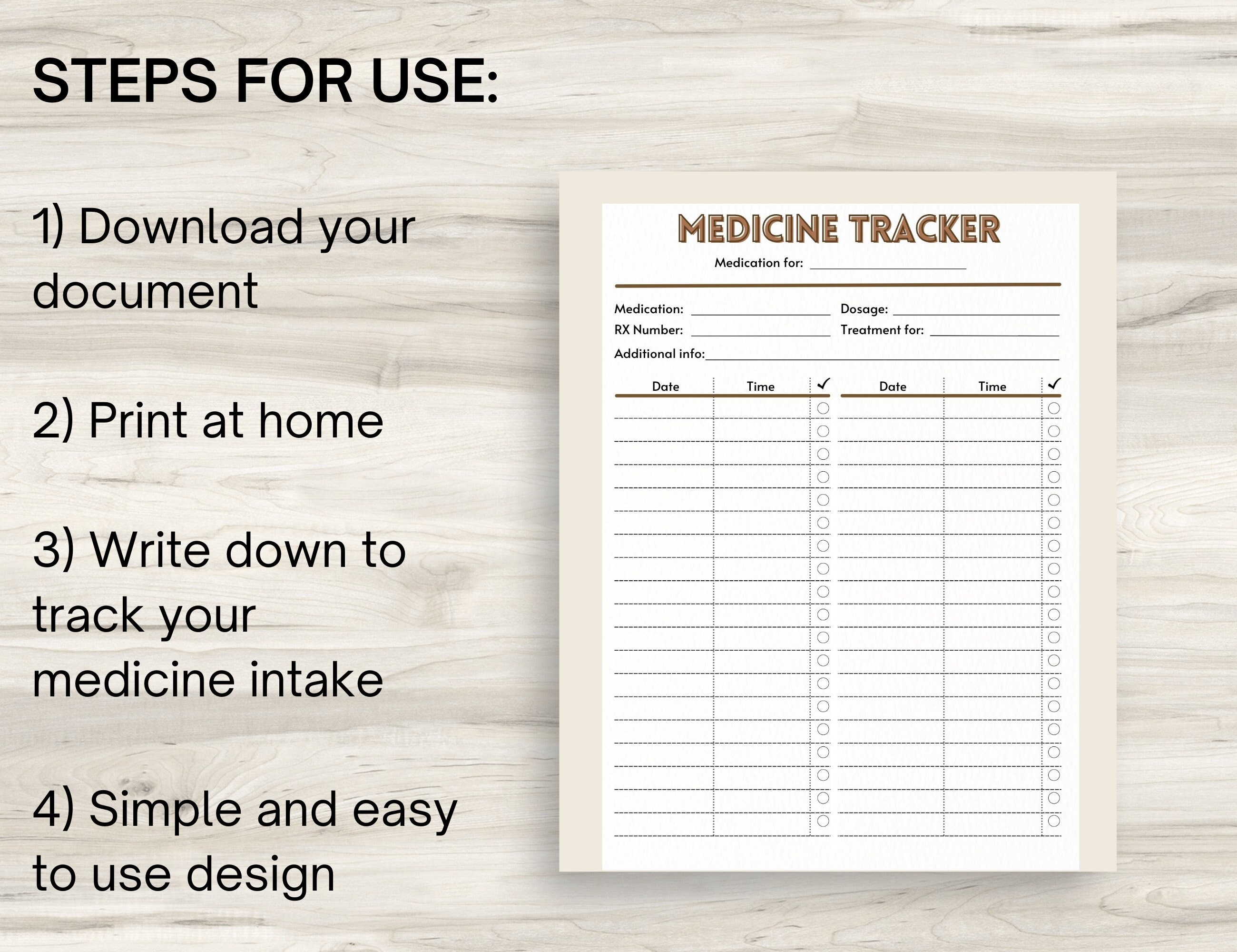 Medicine Tracker Log Instant Download - Medication Tracker Sheet Print ...