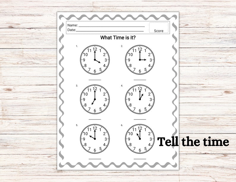 Tell the Time Clock Worksheets Time Telling Worksheet Learn How to Read ...