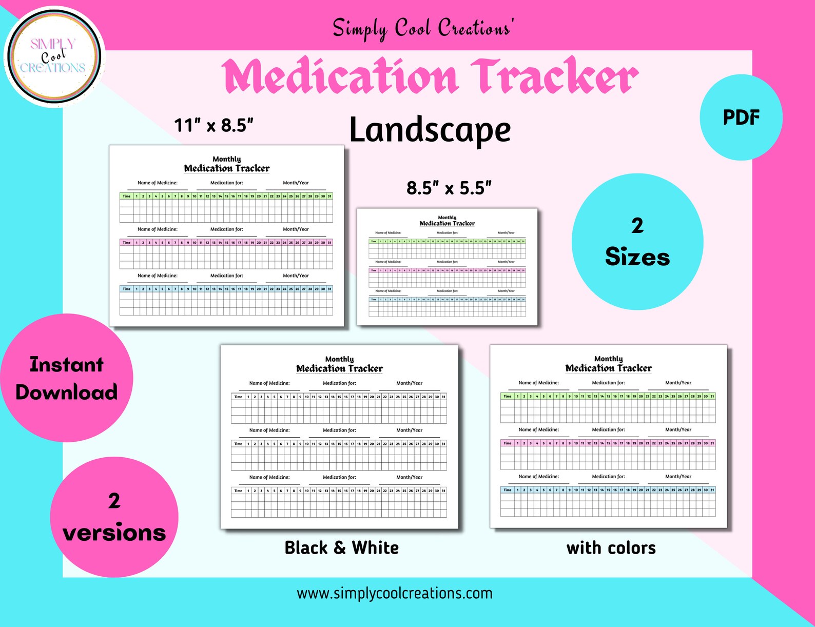 Printable Medication Tracker Monthly Medication Tracking - Etsy