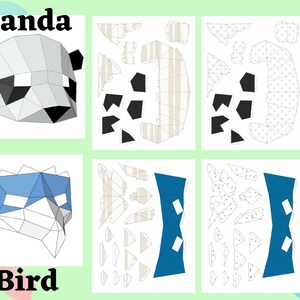 3D Animal Paper Craft Mask Bundle for Kids PDF Instant - Etsy