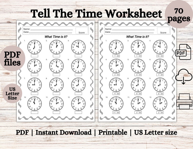 Tell the Time Clock Worksheets | Time Telling Worksheet - Learn How to ...