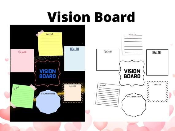 Vision Board Wealth Travel Health and Career Goals Plans - Etsy