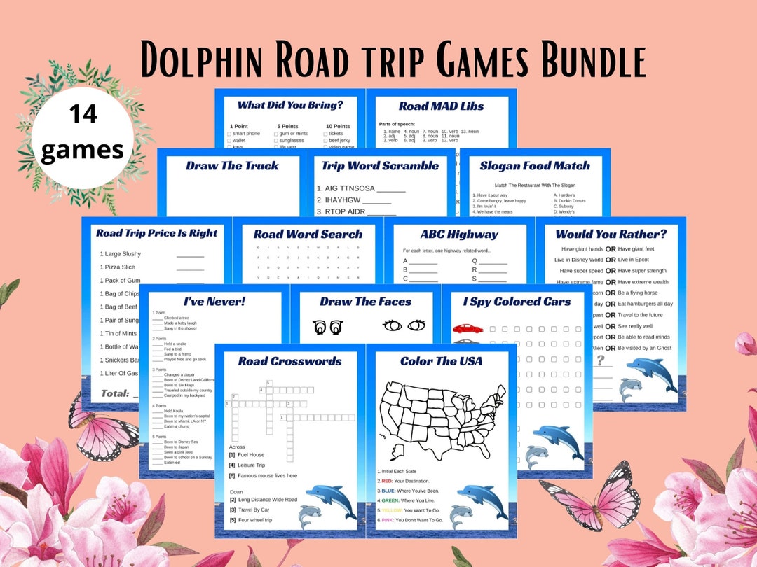 Road Trip Travel Bundle Games for Kids and Teens - Color the USA Map, I ...
