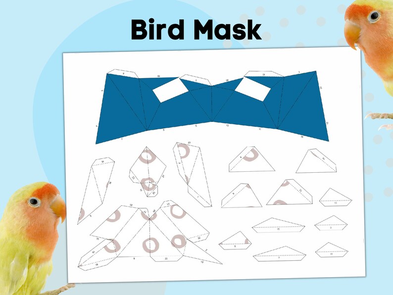 3D Bird Animal Paper Craft Face Mask Halloween Costume for Kids PDF ...
