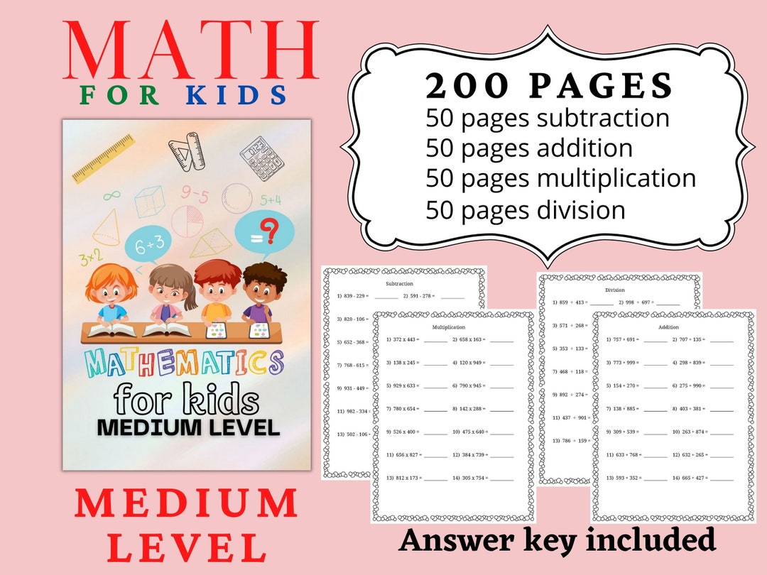 200 Pages Math Worksheet Activities Bundle for 1st Grade - Mathematics ...