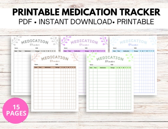 Printable Medication Tracker Sheet Print at Home Instant - Etsy
