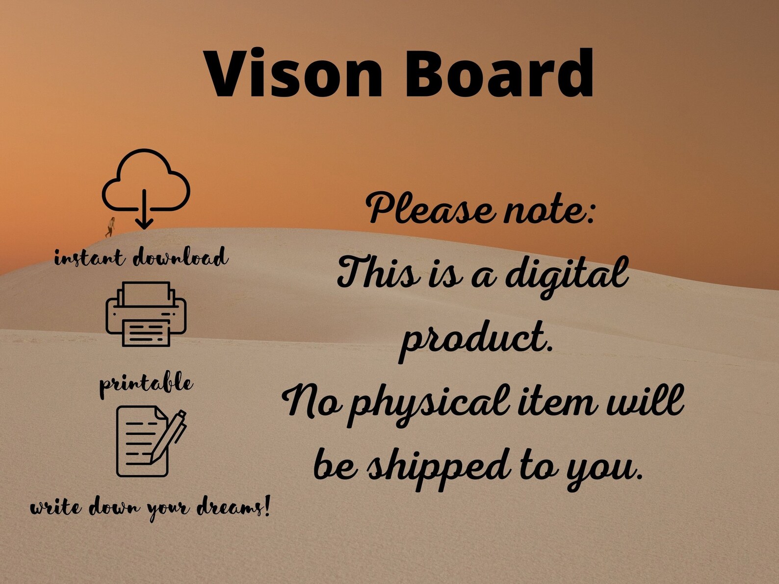 Light Colors Printable Vision Board Template Dream Planner Dream Board ...
