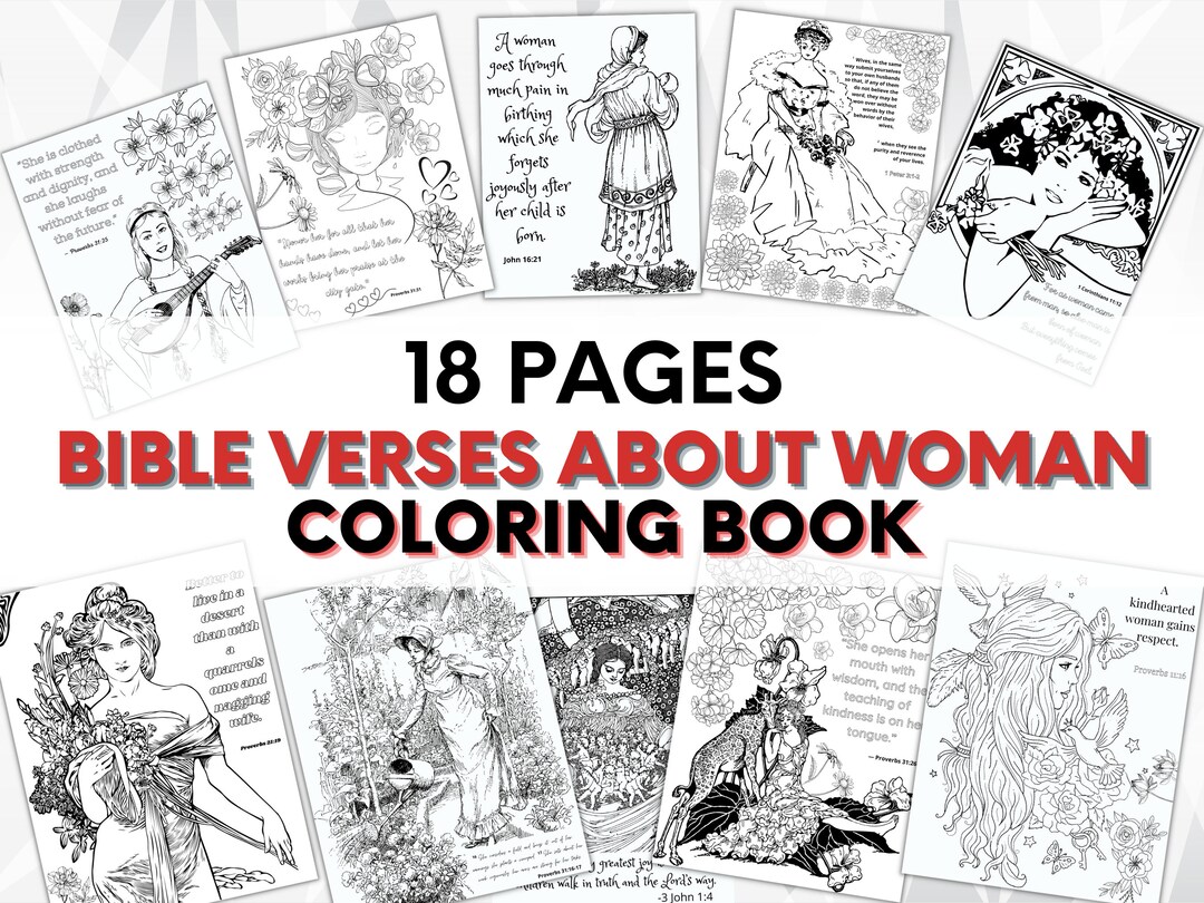 Religious Bible Verses Coloring Book for for Women - Adult Coloring ...