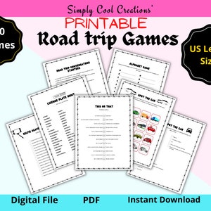 Printable Road Trip Games Bundle | 40 Road Trip Games US Letter Size - Etsy