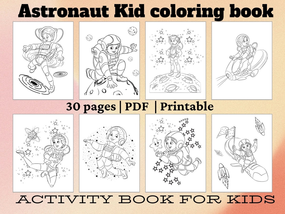 Astronaut Outer Space Coloring Book for Kids - Fun Coloring Activities ...