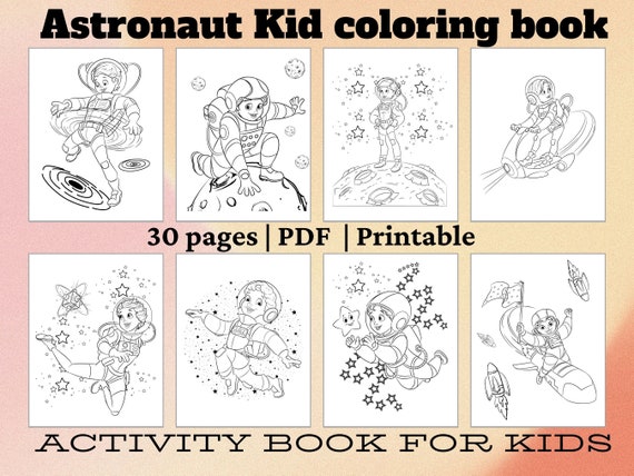 Astronaut Outer Space Coloring Book for Kids Fun Coloring - Etsy