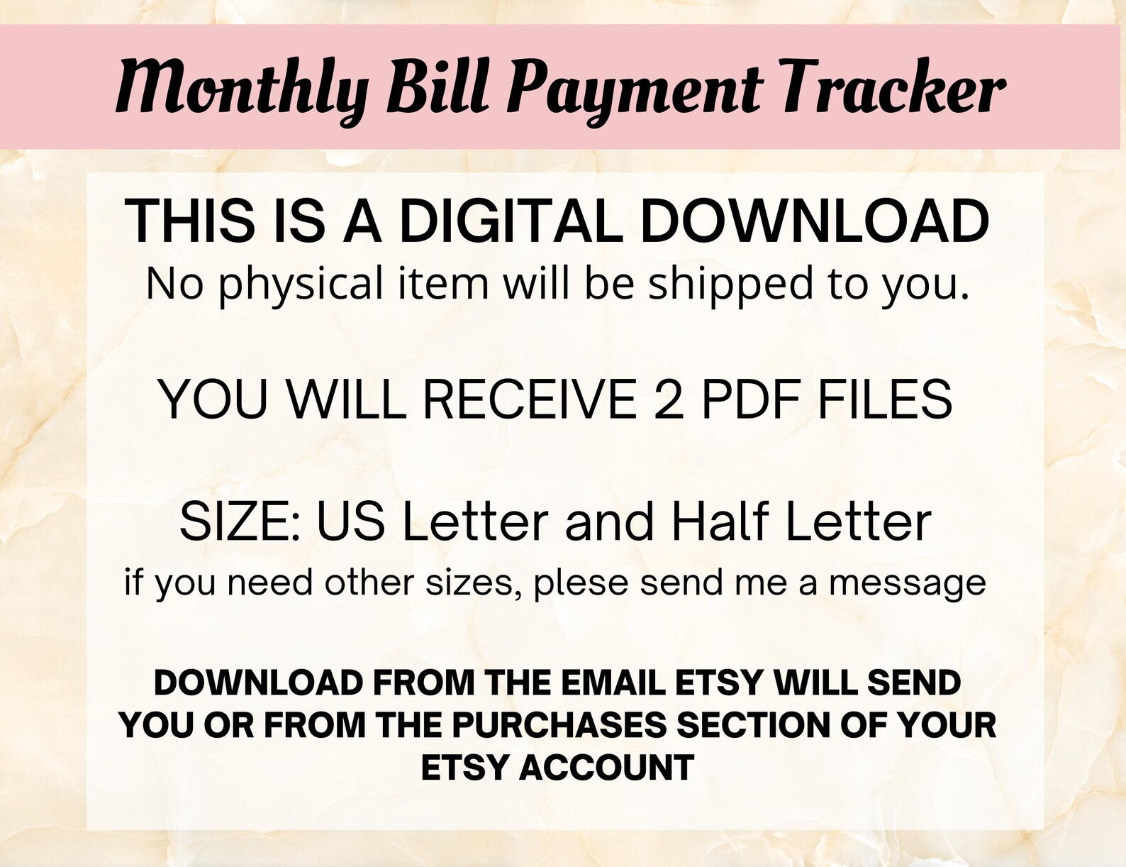 Printable Monthly Bill Payment Tracker | Instant Download Bill Tracker ...