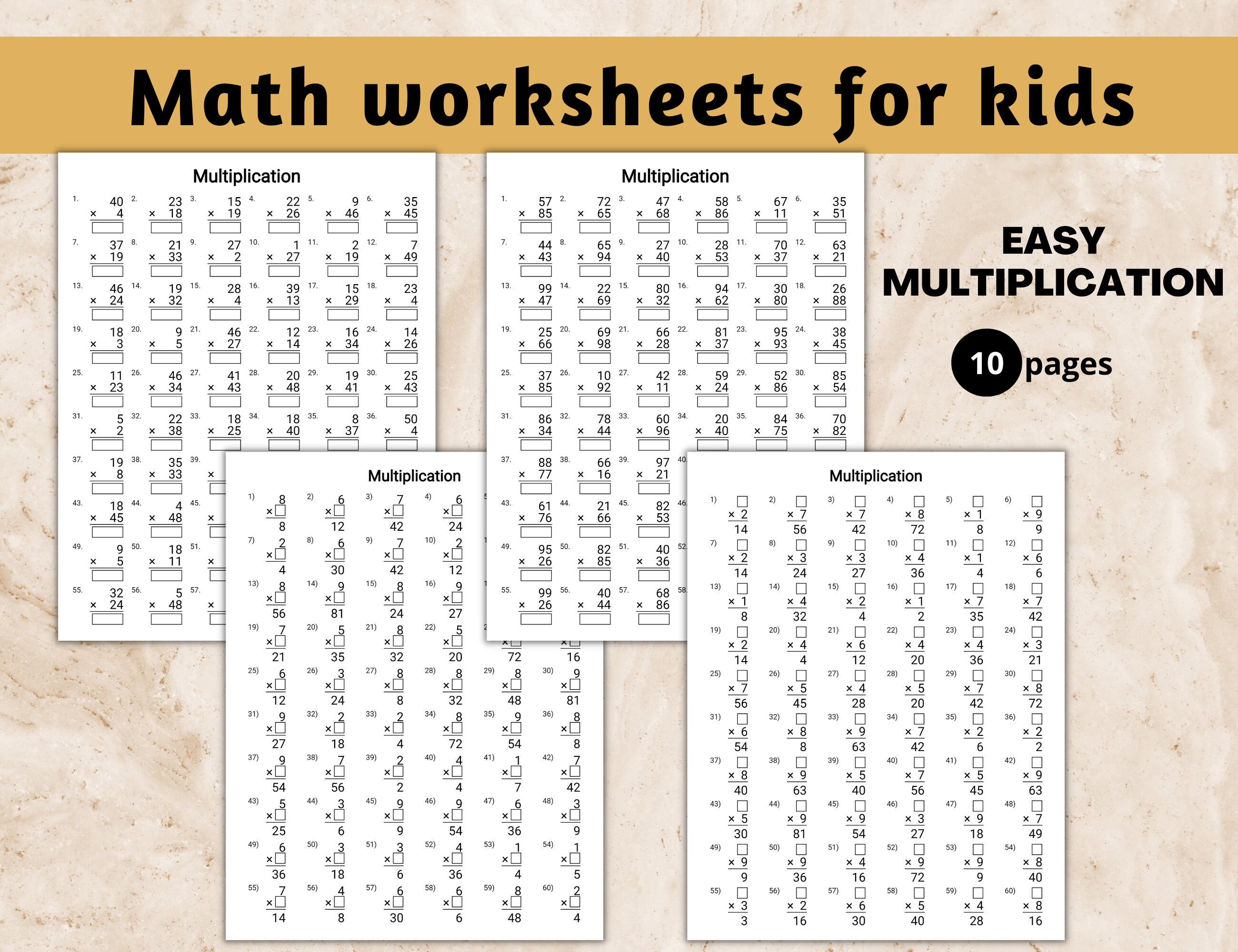 40 Math Worksheets for Preschooler, Toddlers, and Kids - Easy Math ...
