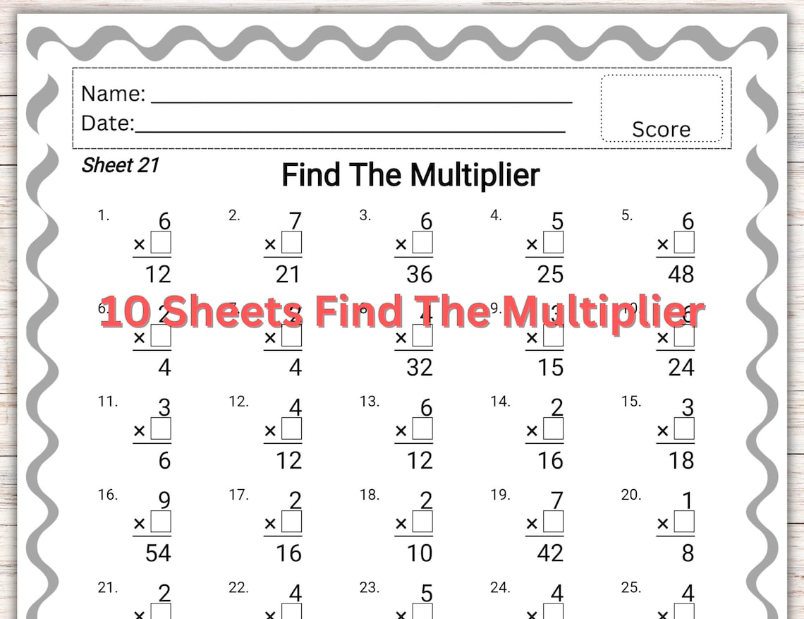 30 Single-digit Multiplication Worksheet - Find the Product ...