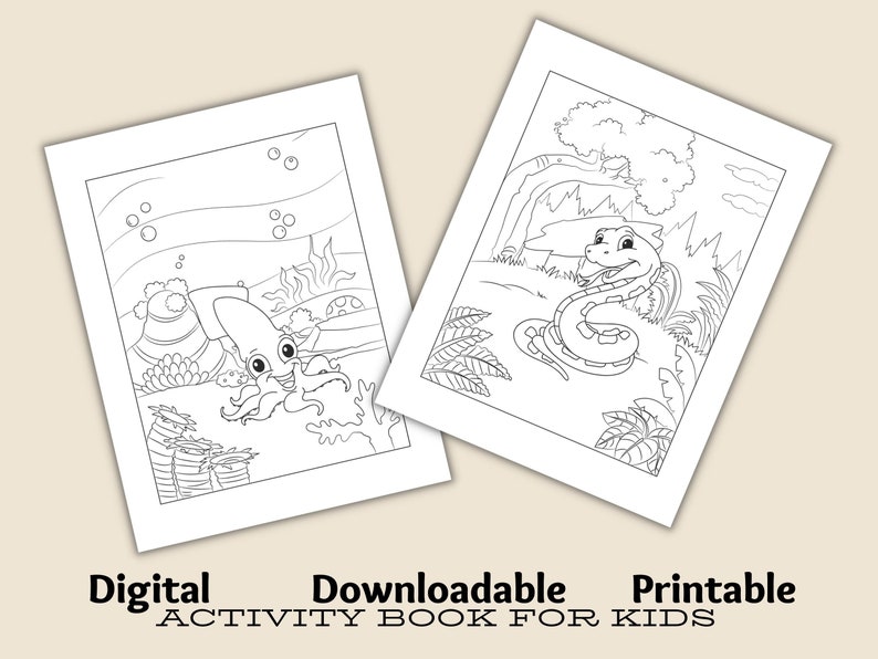 Animals Coloring Pages Bundle for Kids Homeschool Activities - Etsy