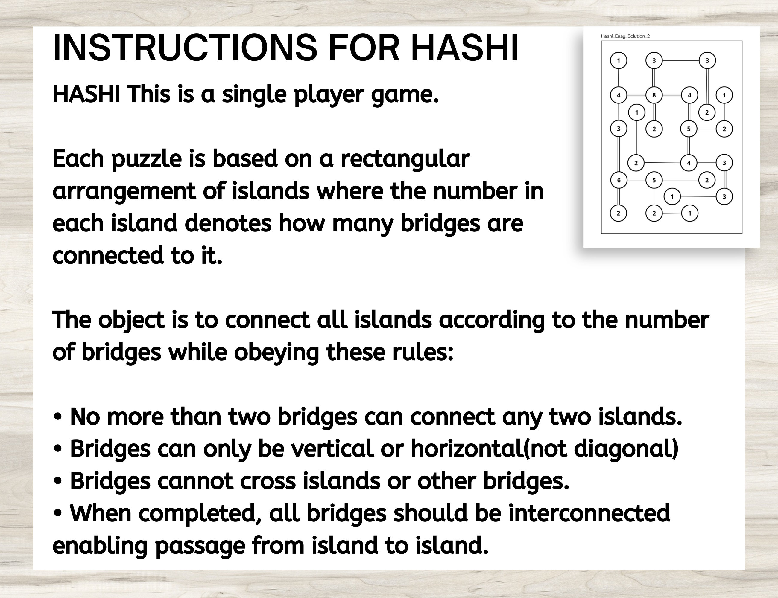 10 Sheets of Printable Hashi Hashiwokakero Japanese Mind Brain - Etsy