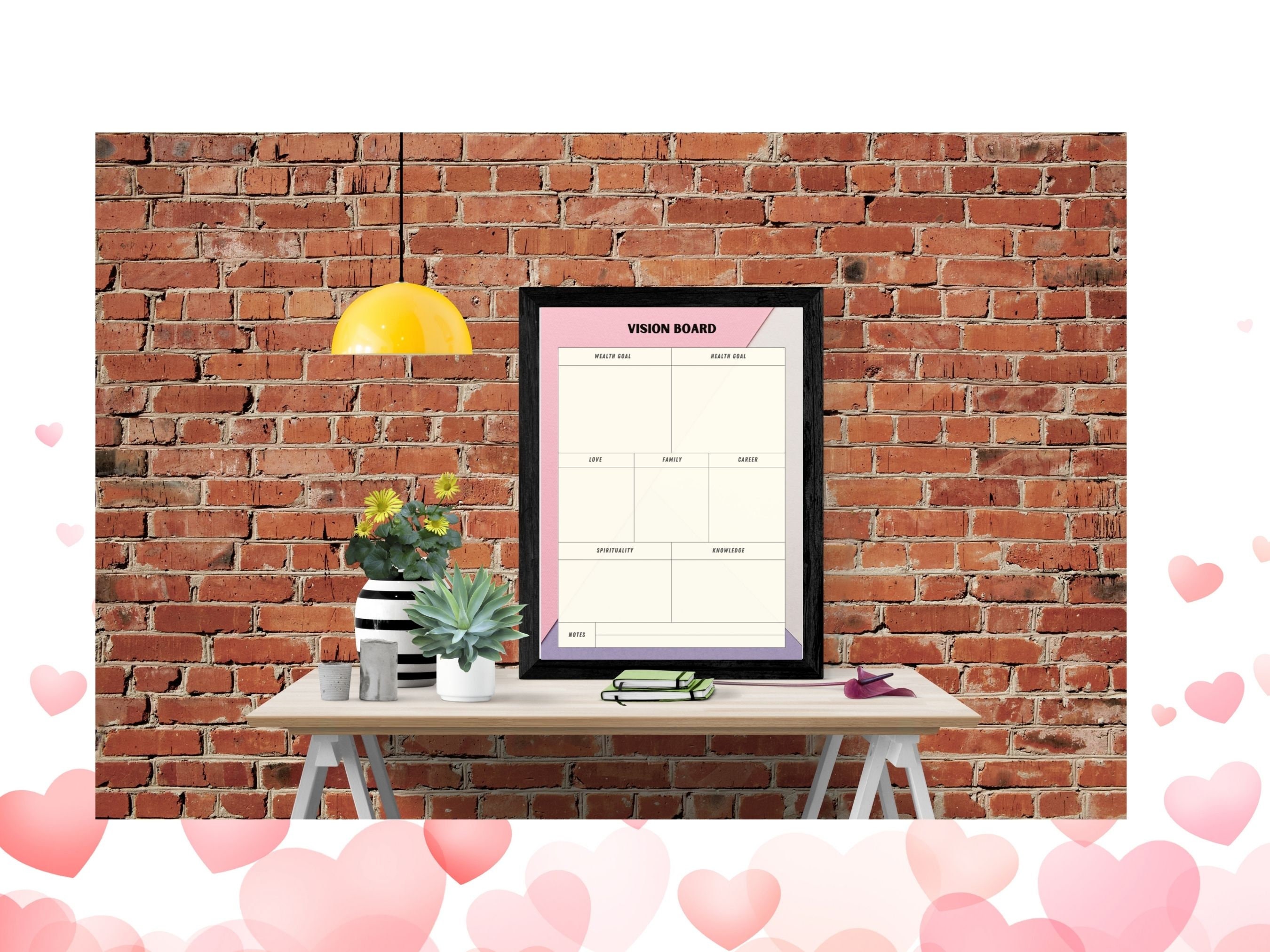 Printable Vision Board Health, Wellness, Wealth, Career Goals Instant ...