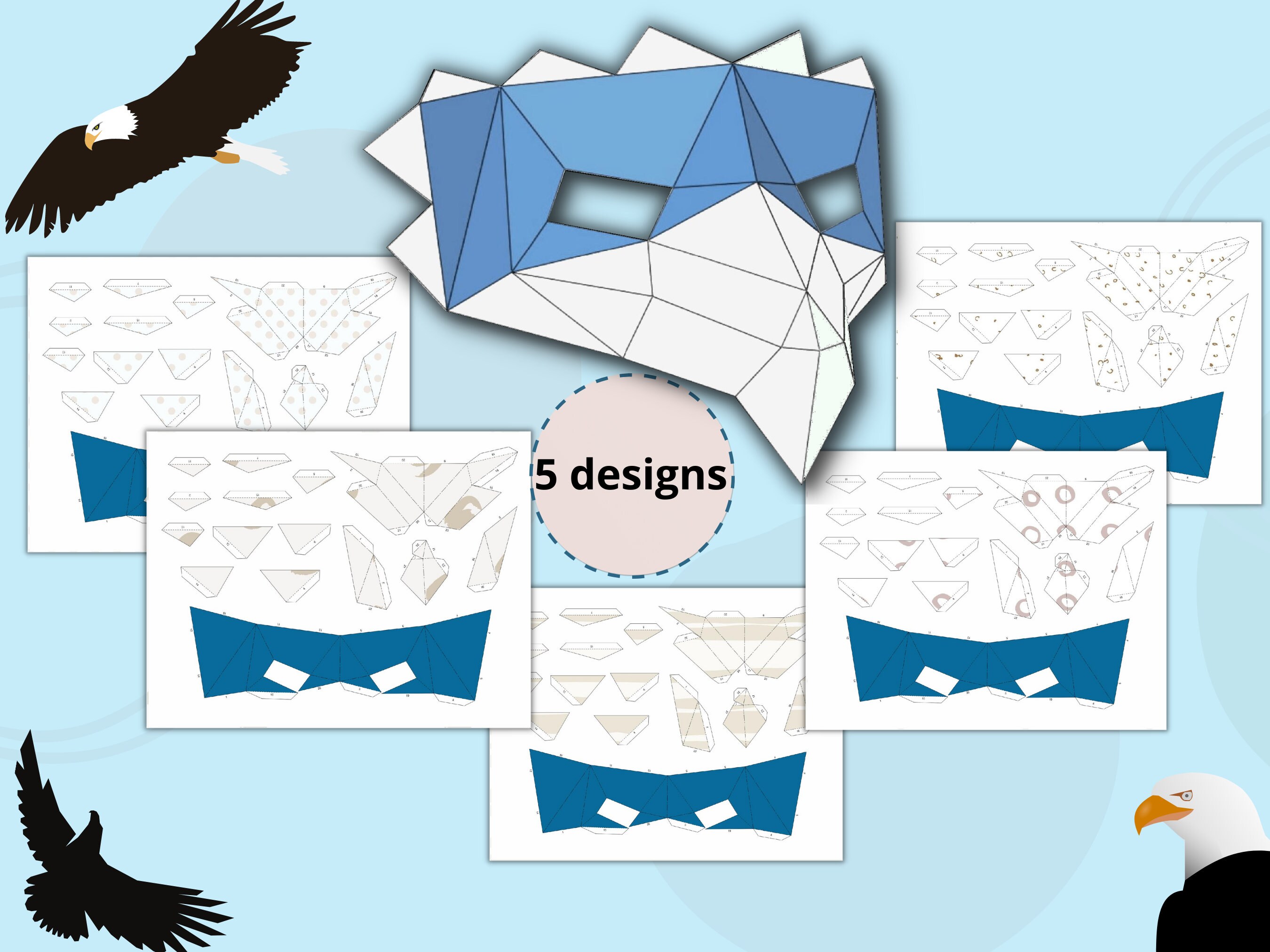 3D Bird Animal Paper Craft Face Mask Halloween Costume for Kids PDF ...