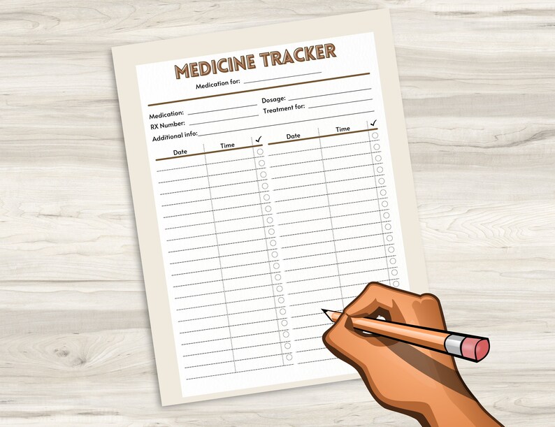 Medicine Tracker Log Instant Download Medication Tracker Sheet Print at ...