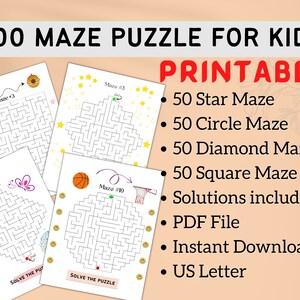 200 Easy Maze Worksheets for Toddles, Kids, and Teens - Printable Maze ...