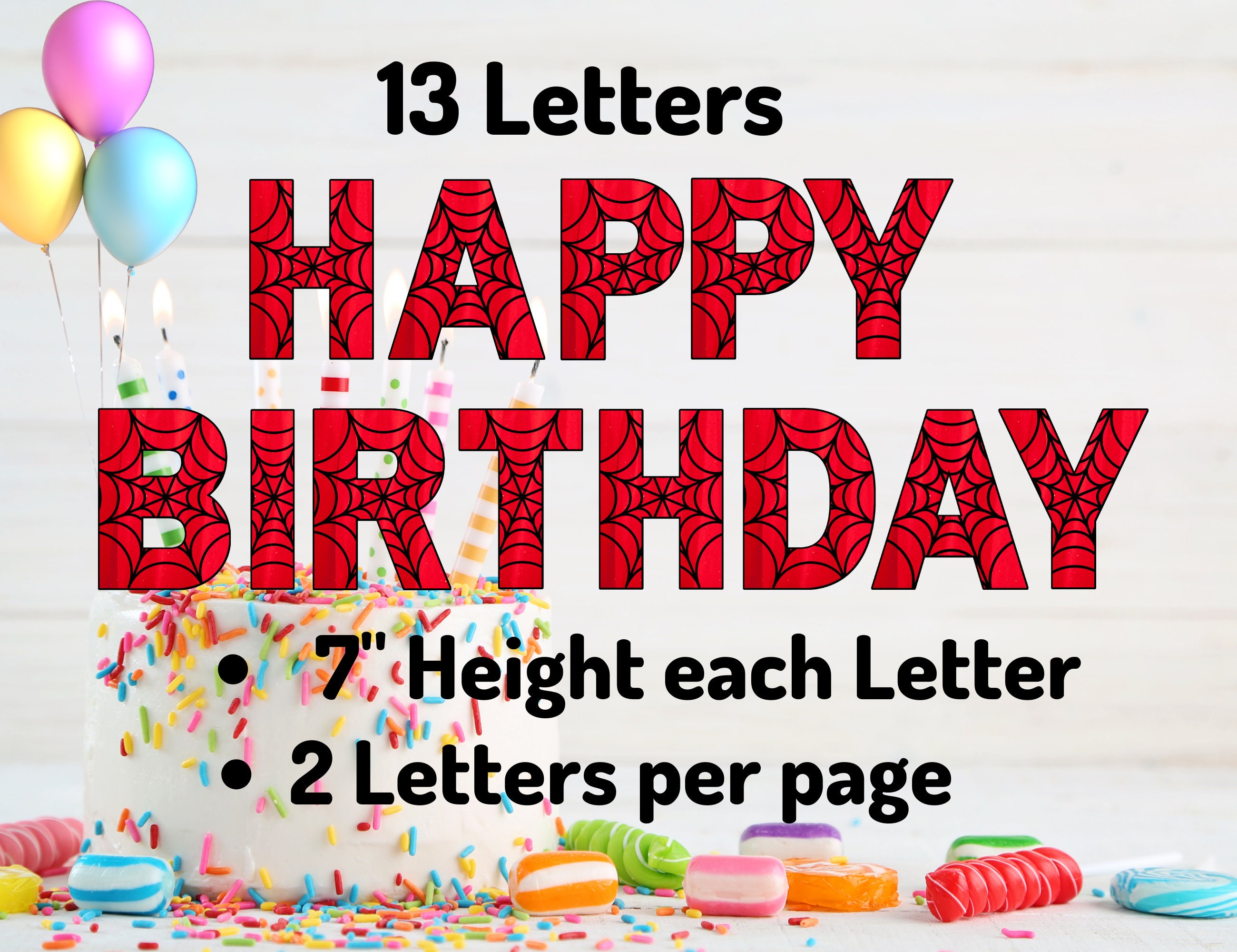 7 Inches Happy Birthday Letters Cut Out for Birthday - Etsy