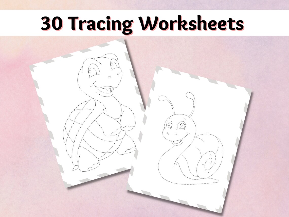 Printable Coloring, Tracing, Connect the Dots Activity Worksheets Cute ...