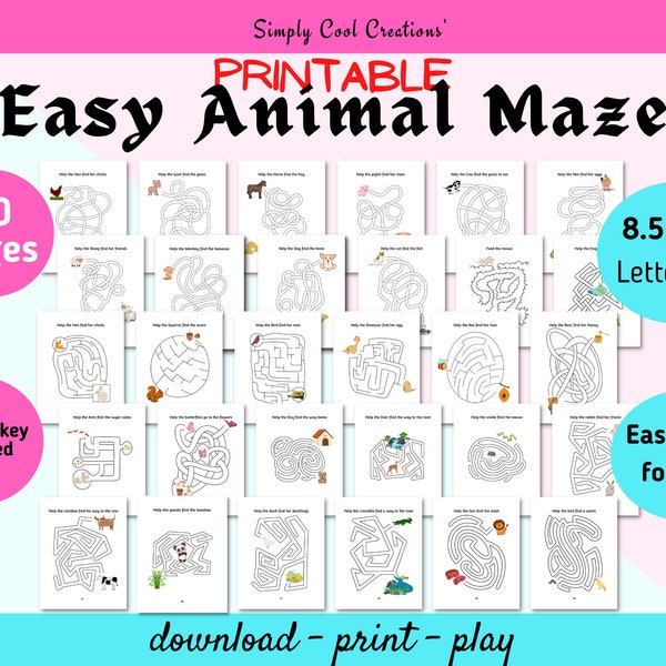 50 Fun and Challenging Maze Activity for Kids Square Maze to Improve ...