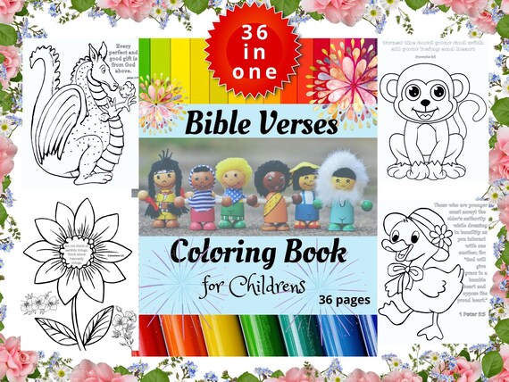 Bible Verse Coloring Book Activities for Toddler Pre-school - Etsy