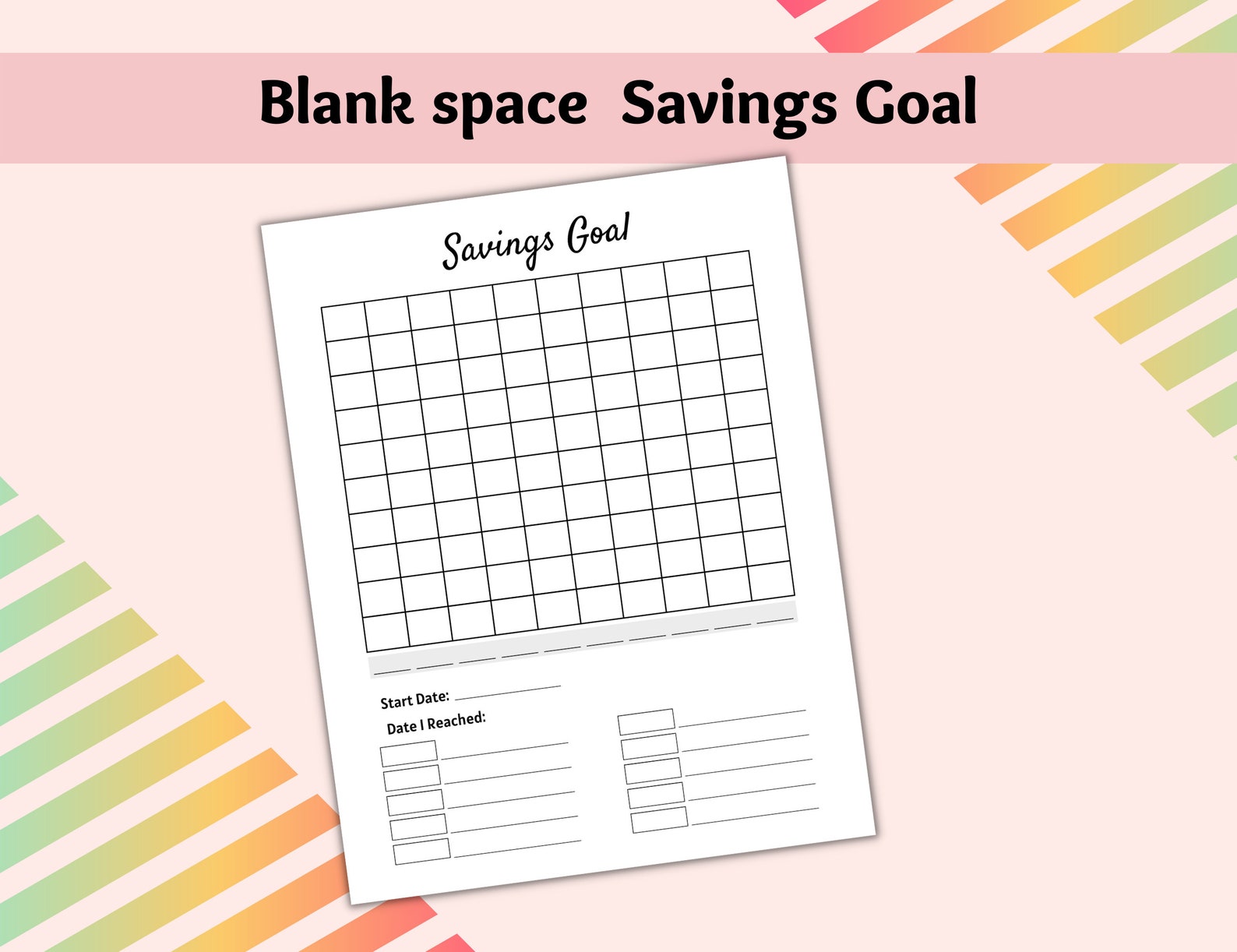 Printable Savings Goal Tracker Savings Checklist 10K 5K Saving Goal ...
