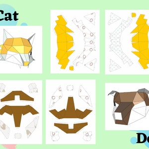3D Animal Paper Craft Mask Bundle for Kids PDF Instant - Etsy
