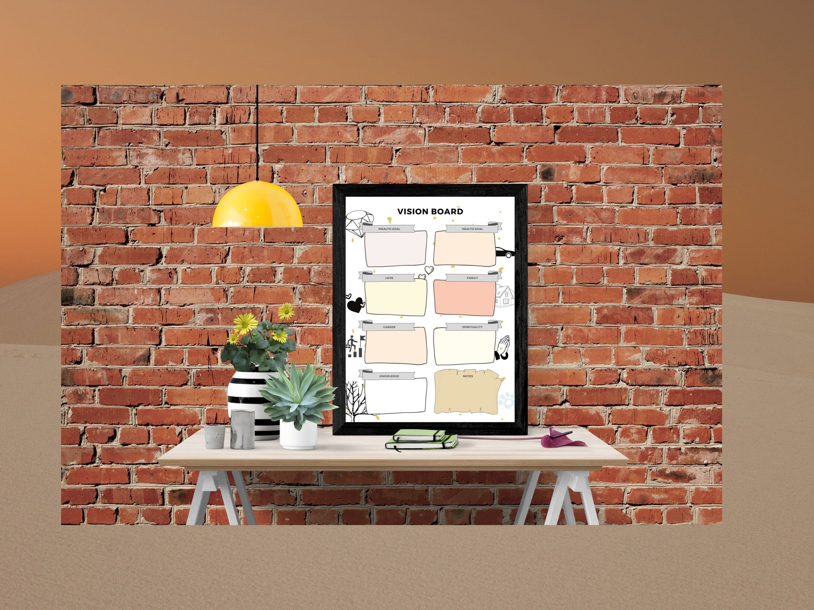 Light Colors Printable Vision Board Template | Dream Planner | Dream ...
