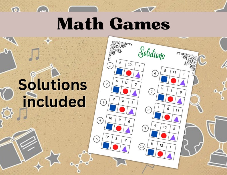 10 Printable Symbol Math Games For Kids, Teens And Adults - Math