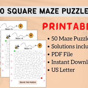 50 Fun and Challenging Maze Activity for Kids - Square Maze to Improve ...