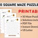 50 Fun and Challenging Maze Activity for Kids - Square Maze to Improve ...
