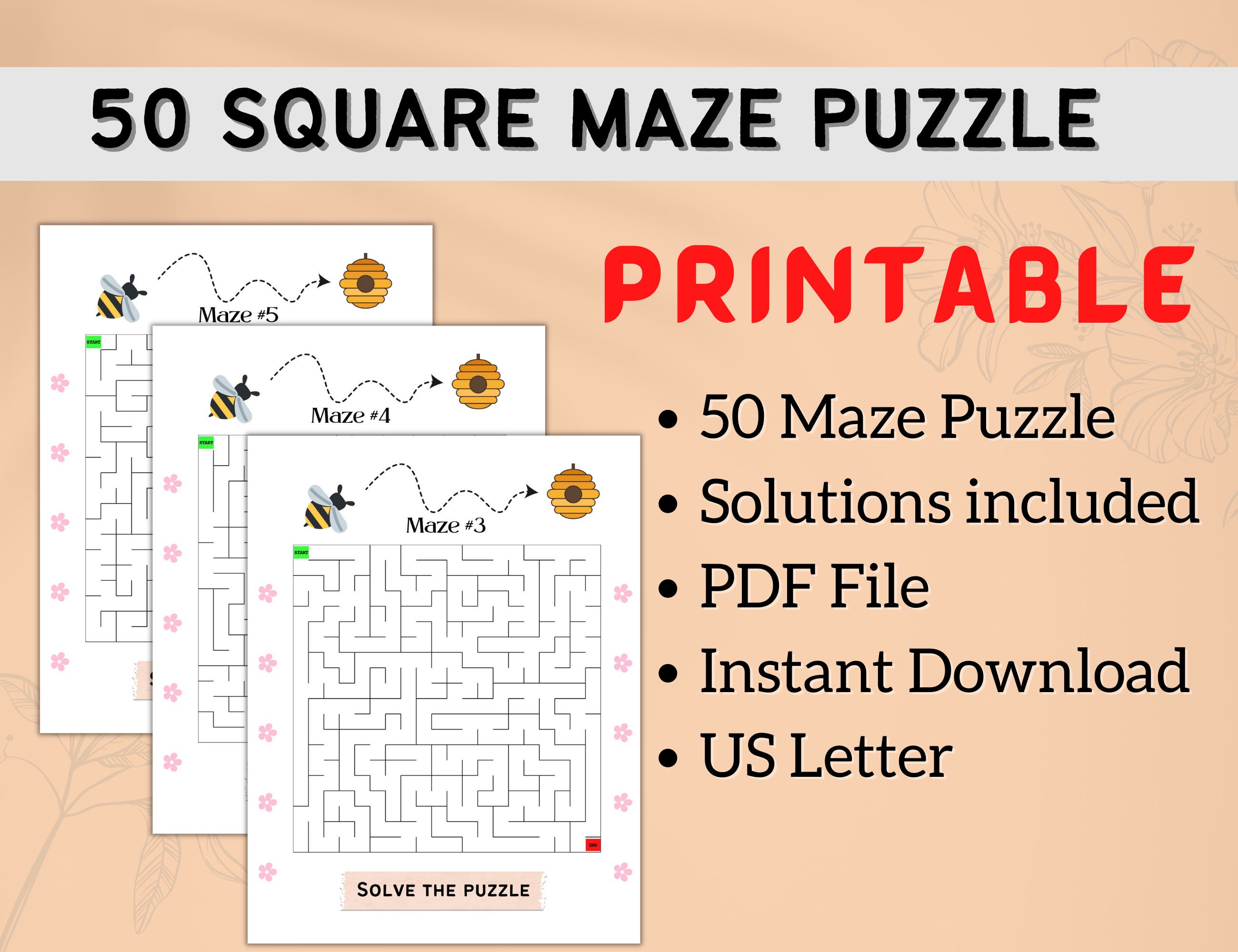 50 Fun and Challenging Maze Activity for Kids - Square Maze to Improve ...