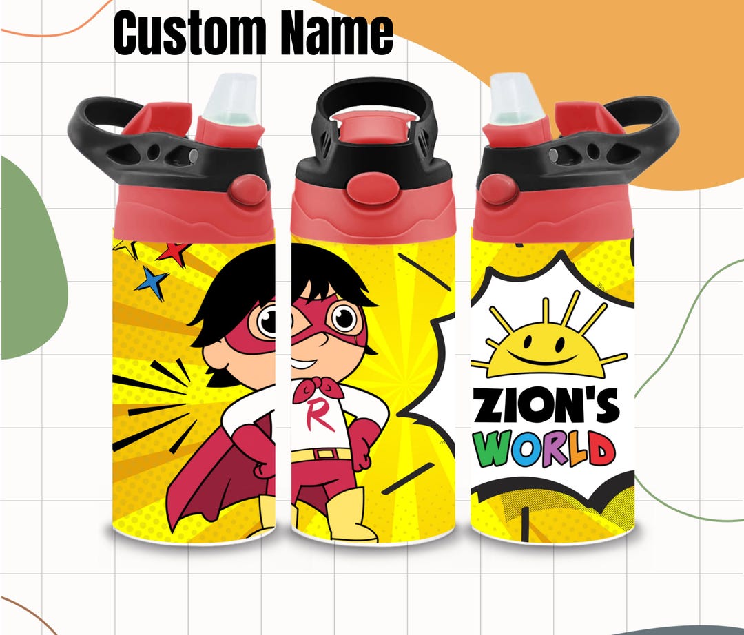 Kids Personalized Ryan's World Superhero 12oz Insulated Straw Cup ...