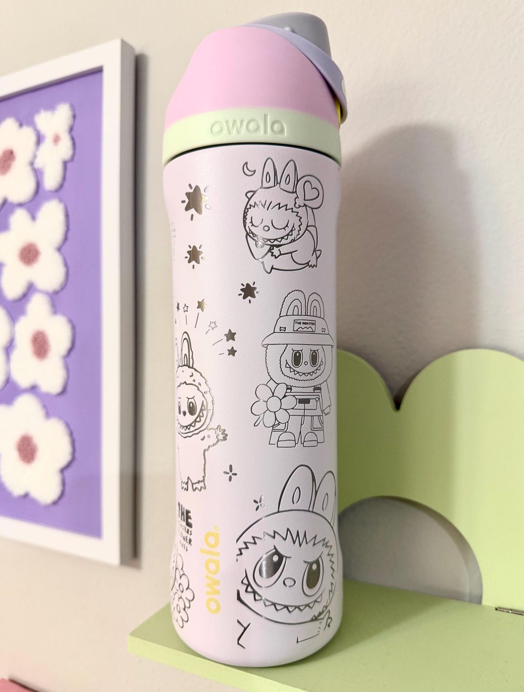 Owala grabado personalizado, Labubu The Monsters, sorbo gratis de 24 oz ...