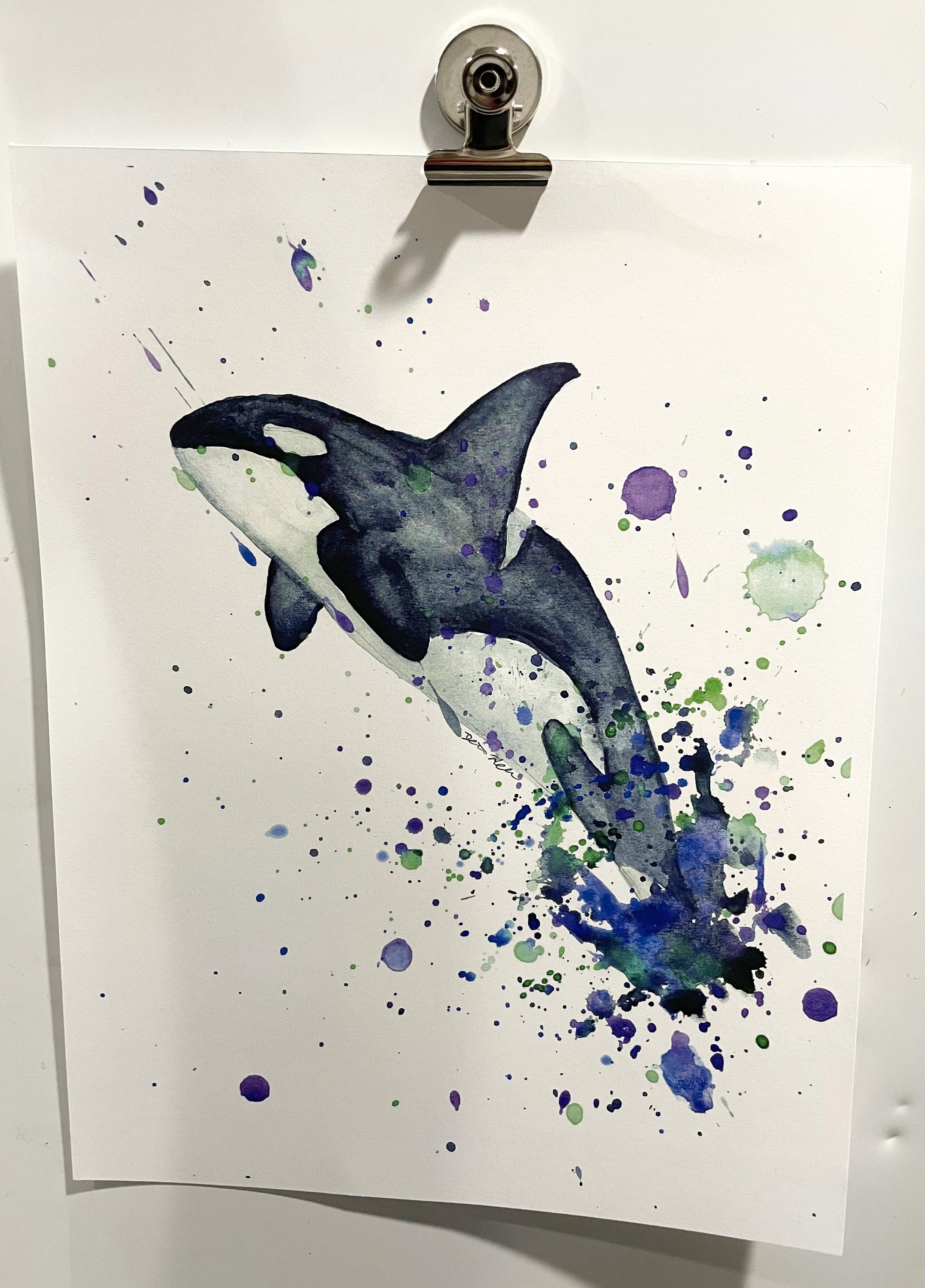 Orca Jumping Drawing