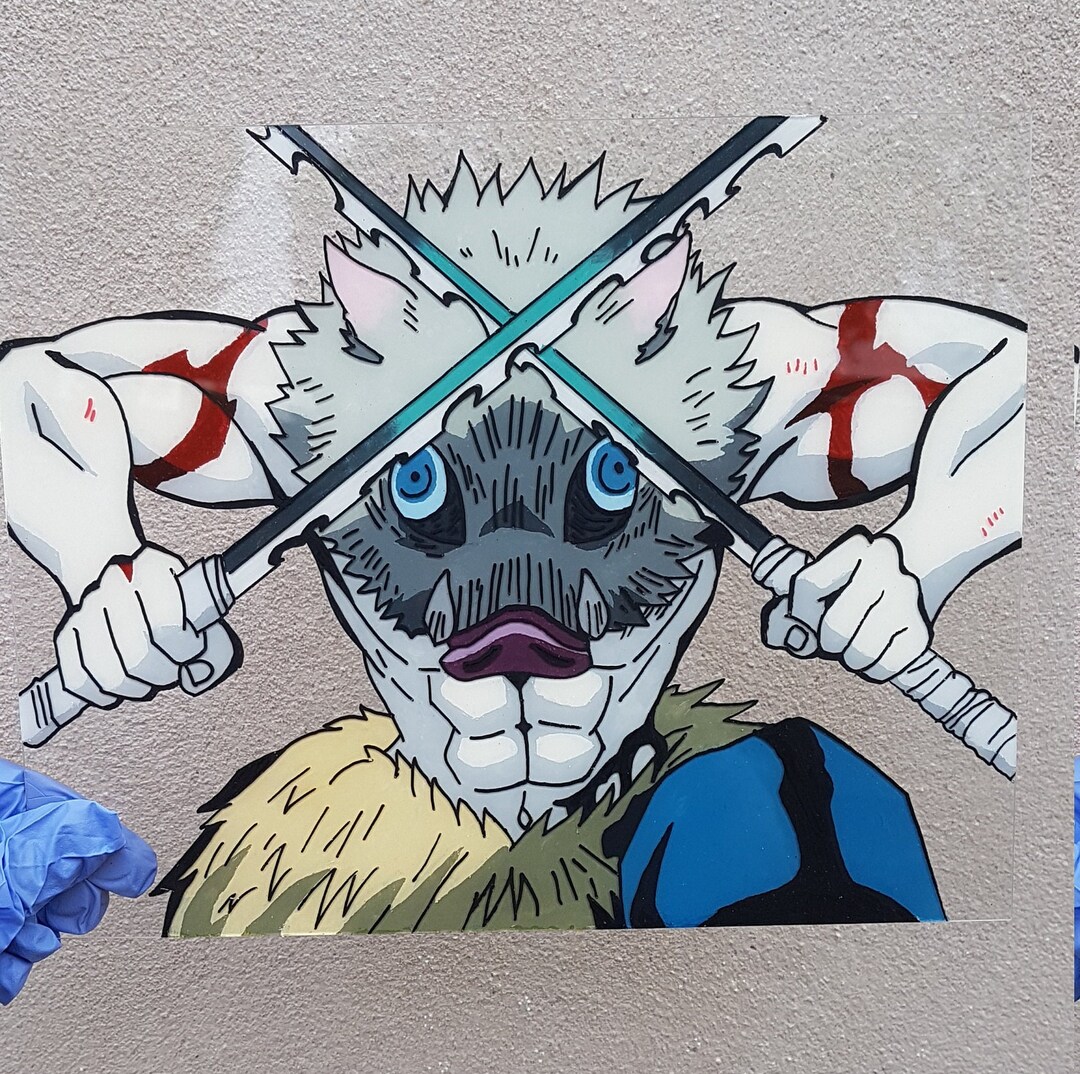 Wild Hashira / Plexiglas ( 25x20cm / 10x8in ) - Glass Painting - Etsy