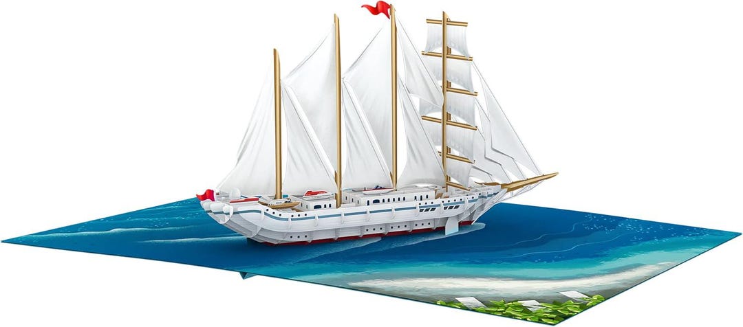 3D Sailing Ship Pop-up Card – Elegant Nautical Design for Birthdays ...