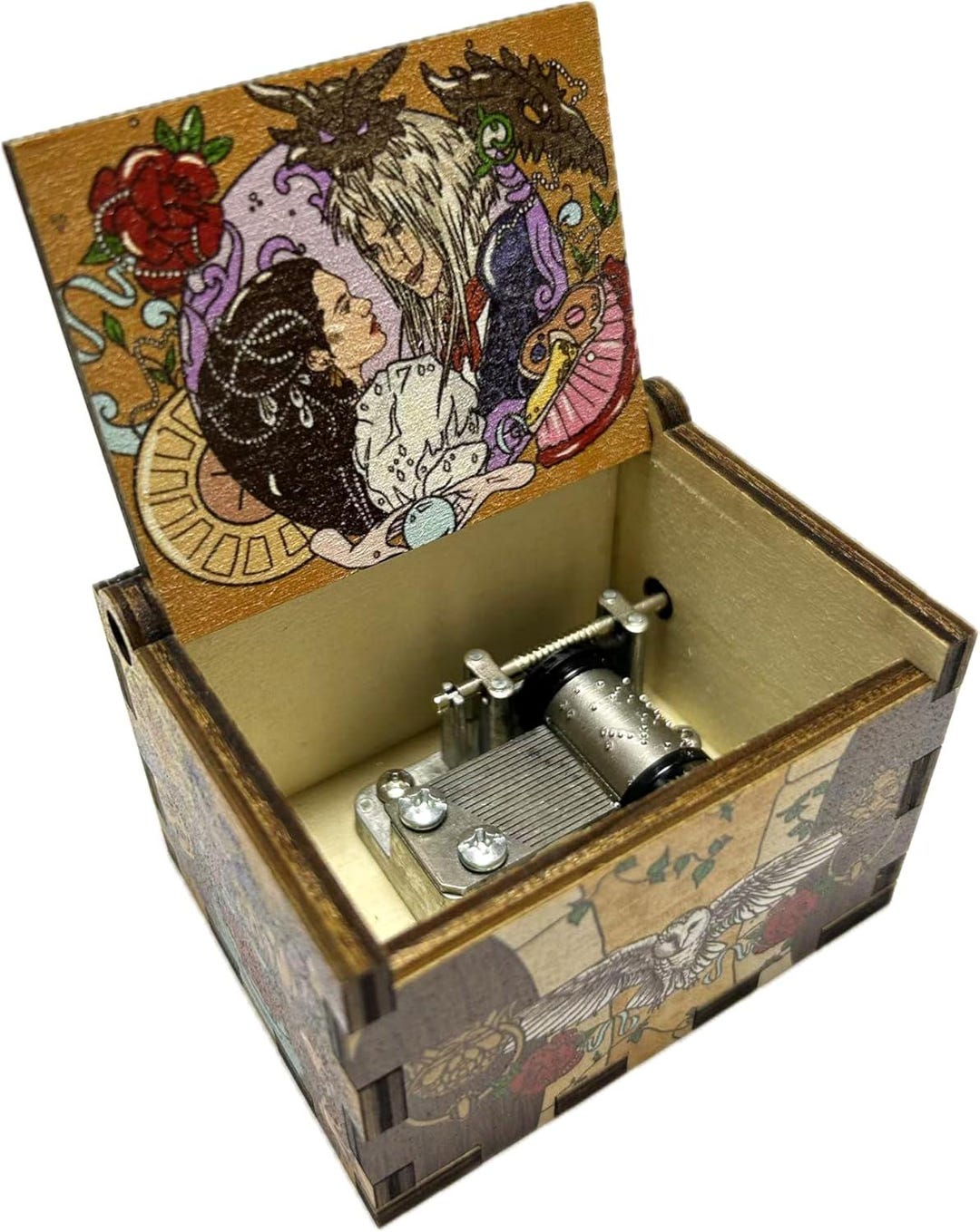 Labyrinth-inspired Hand-cranked Music Box – Enchanted Wooden Keepsake ...