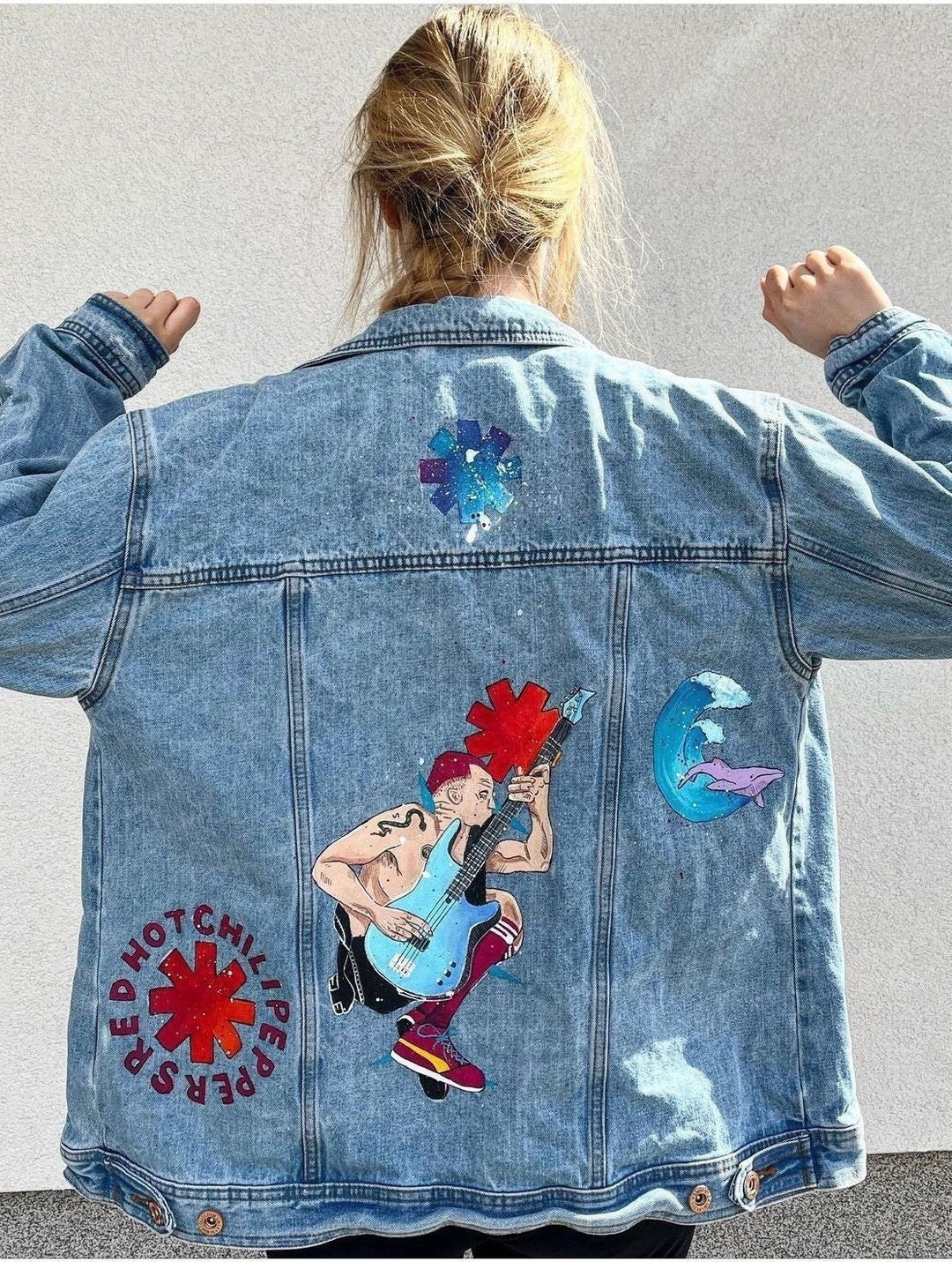 Red Hot Chili Peppers Custom Jacket Unique Gift for Hand Painted Red ...