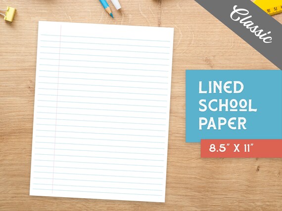 Lined School Paper Printables - Etsy