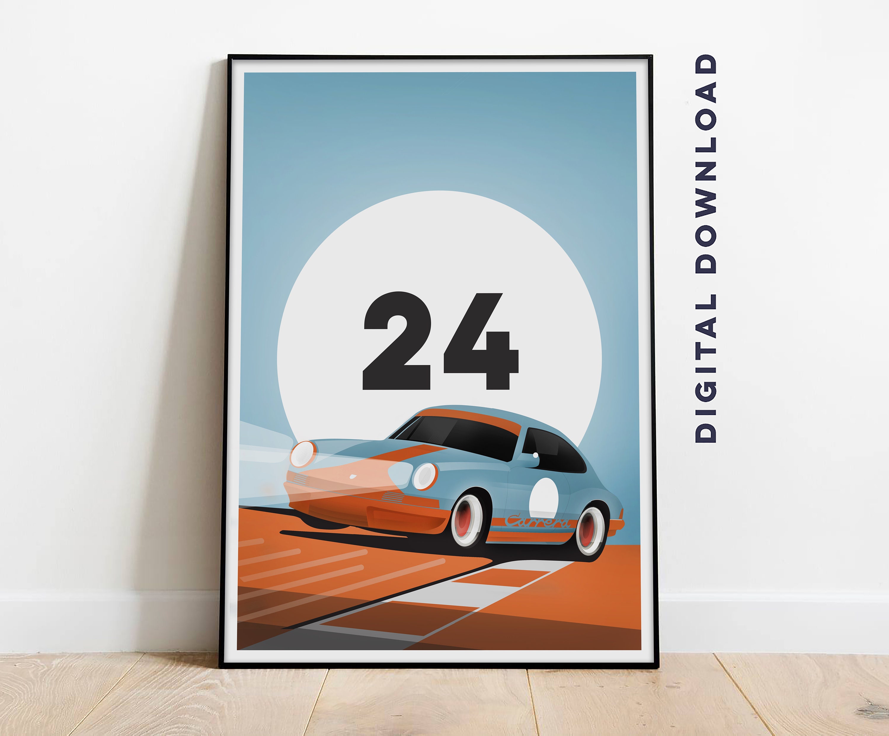 Porsche 911 Le Mans Gulf Livery Digital Poster / Image Download ...