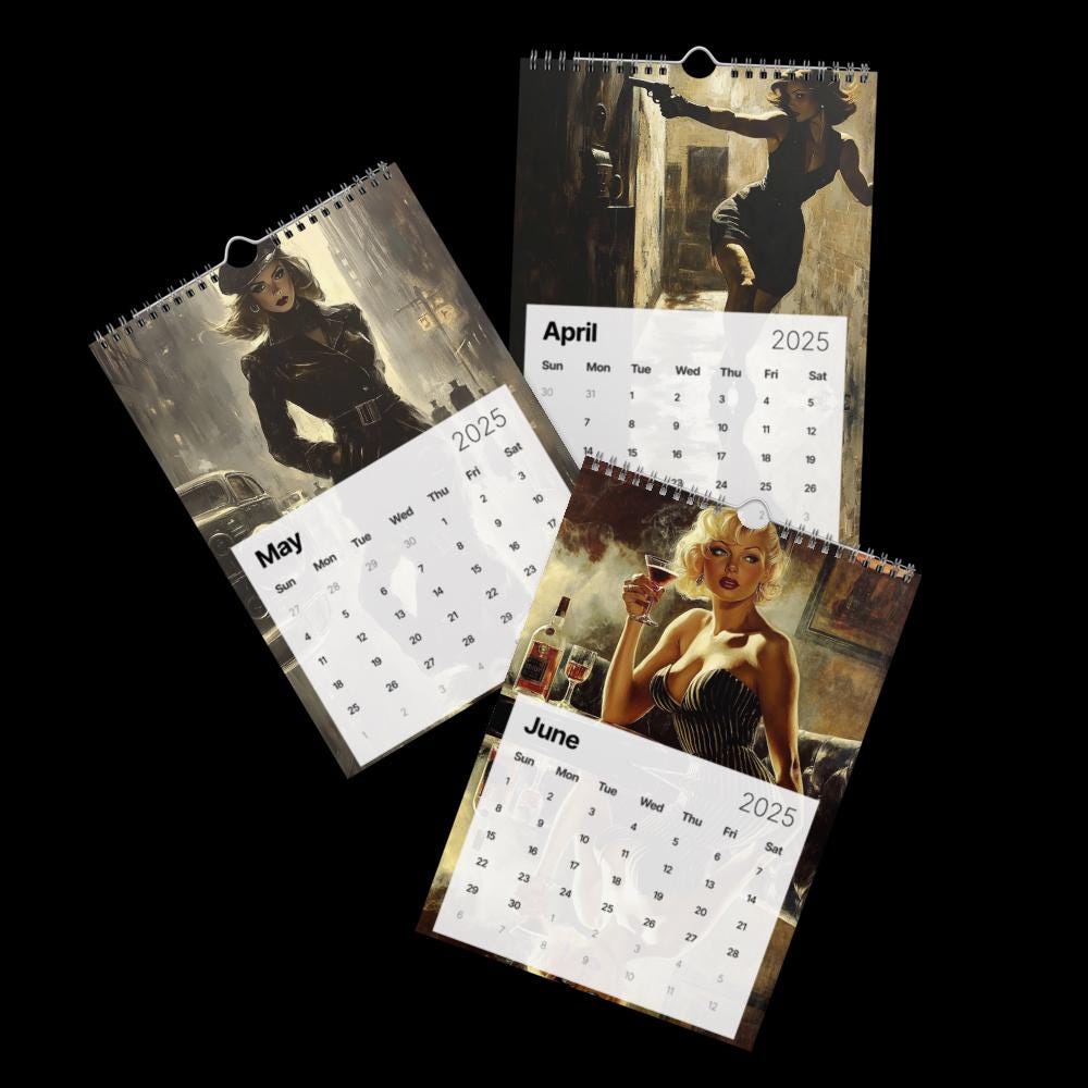 2025 Noir Pin-up Calendar – A Year of Vintage Glamour and Intrigue - Etsy