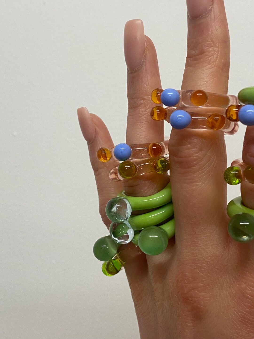 Bubble Glass Statement Ring, Handmade by Roslyn, Chunky Marano Glass ...