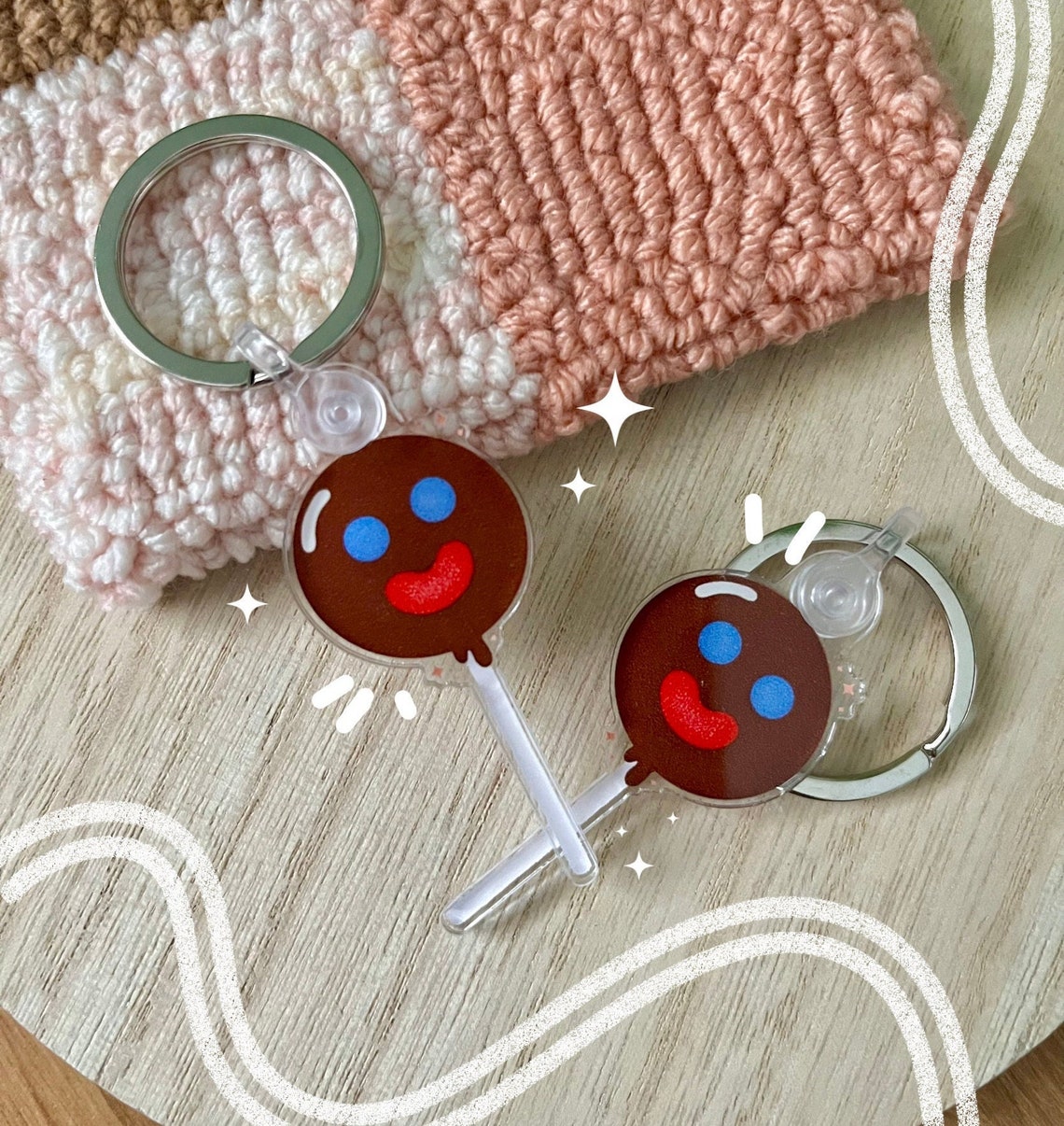 Paleta Payaso Acrylic Keychain | Clown Marshmellow Candy Keychain ...