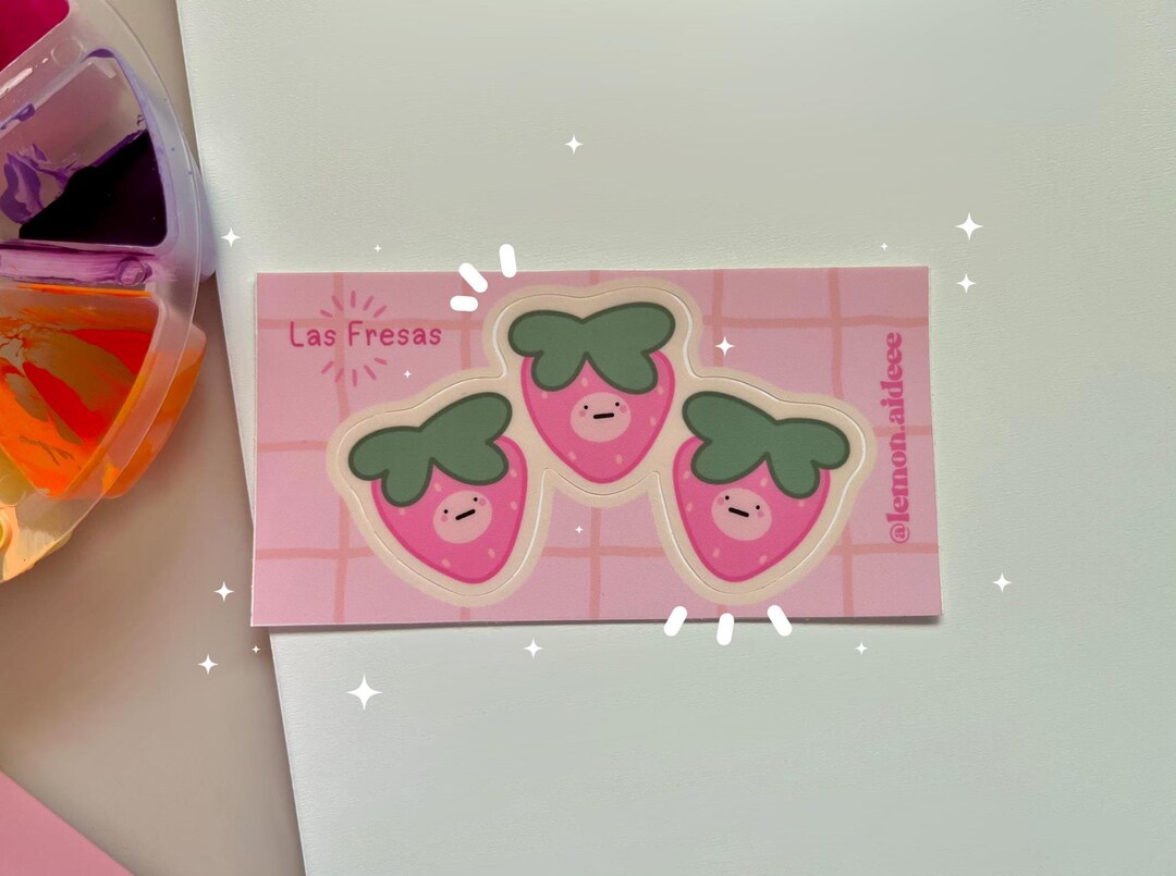 Las Fresas Strawberry Trio Sticker | Waterproof | Vinyl | Cute | Laptop ...