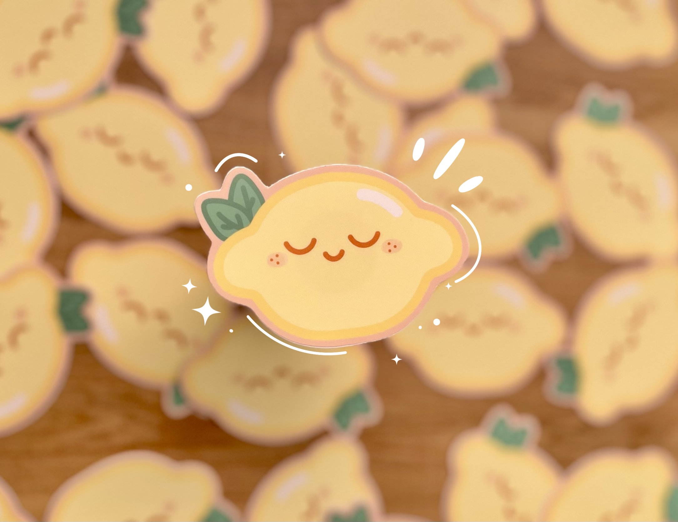 Smiley Lemon Vinyl Sticker | Waterproof | Cute | Water Bottle Sticker ...